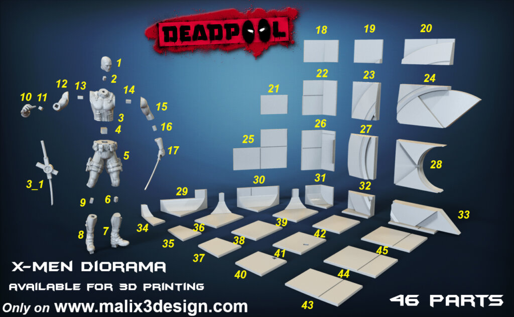 Sanix - Deadpool+Wolverin Diorama