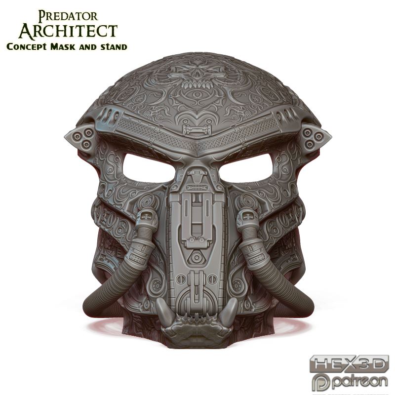 Hex3D - Predator Architect Concept Mask and Stand