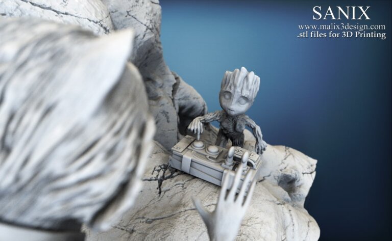 Sanix - Rocket and Groot Diorama