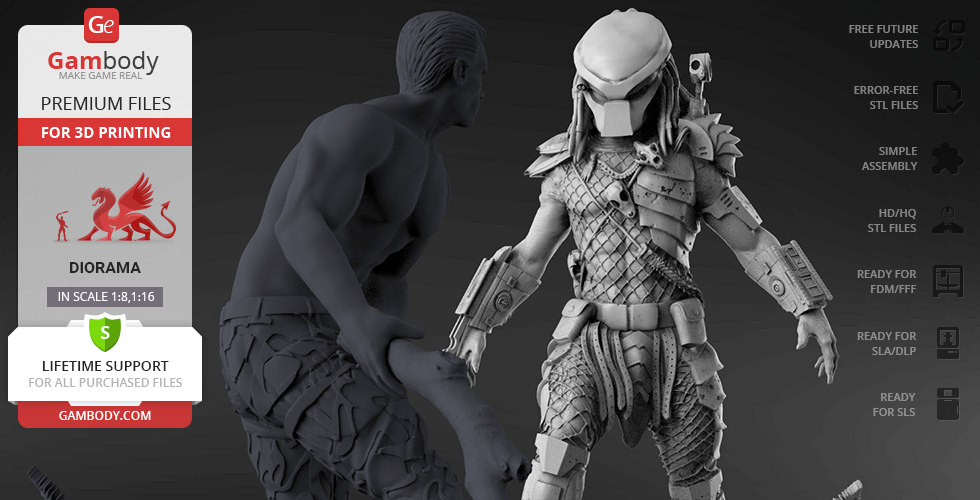 Gambody - Predator for Diorama 3D Printing Figurine
