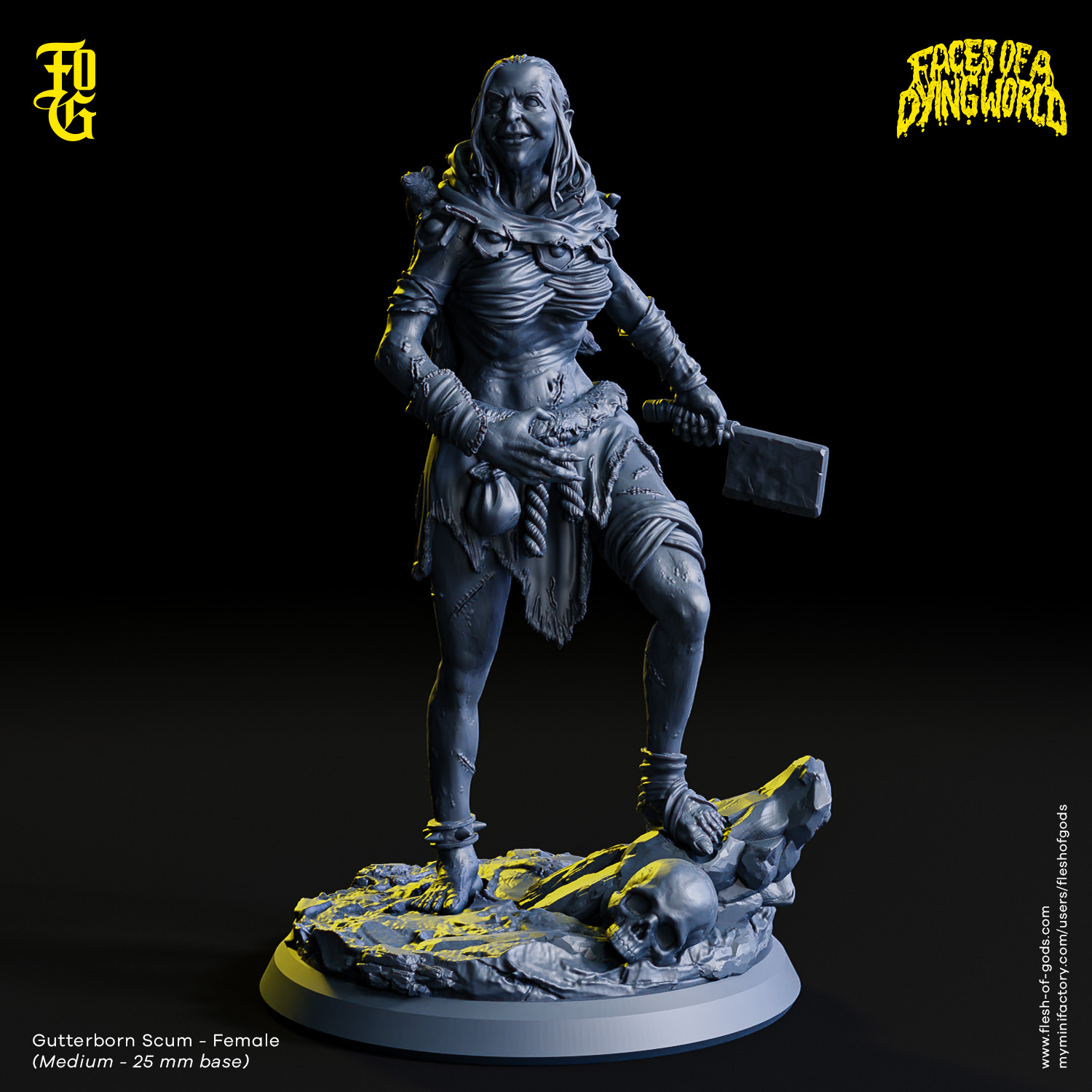 Flesh of Gods - Faces Of A Dying World Mork Borg Gutterborn Scum Female