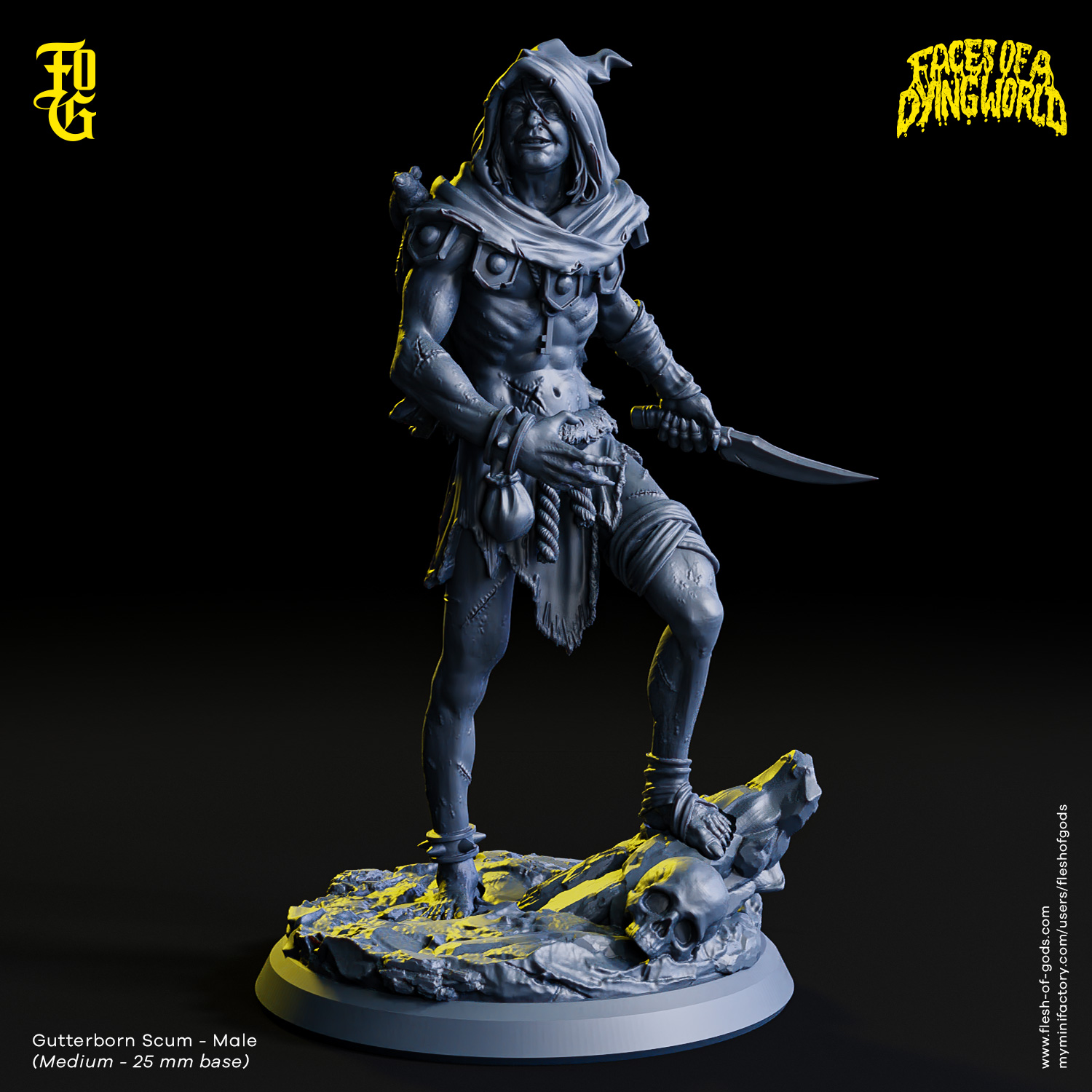Flesh of Gods - Faces Of A Dying World (Mork Borg) - Gutterborn Scum Male