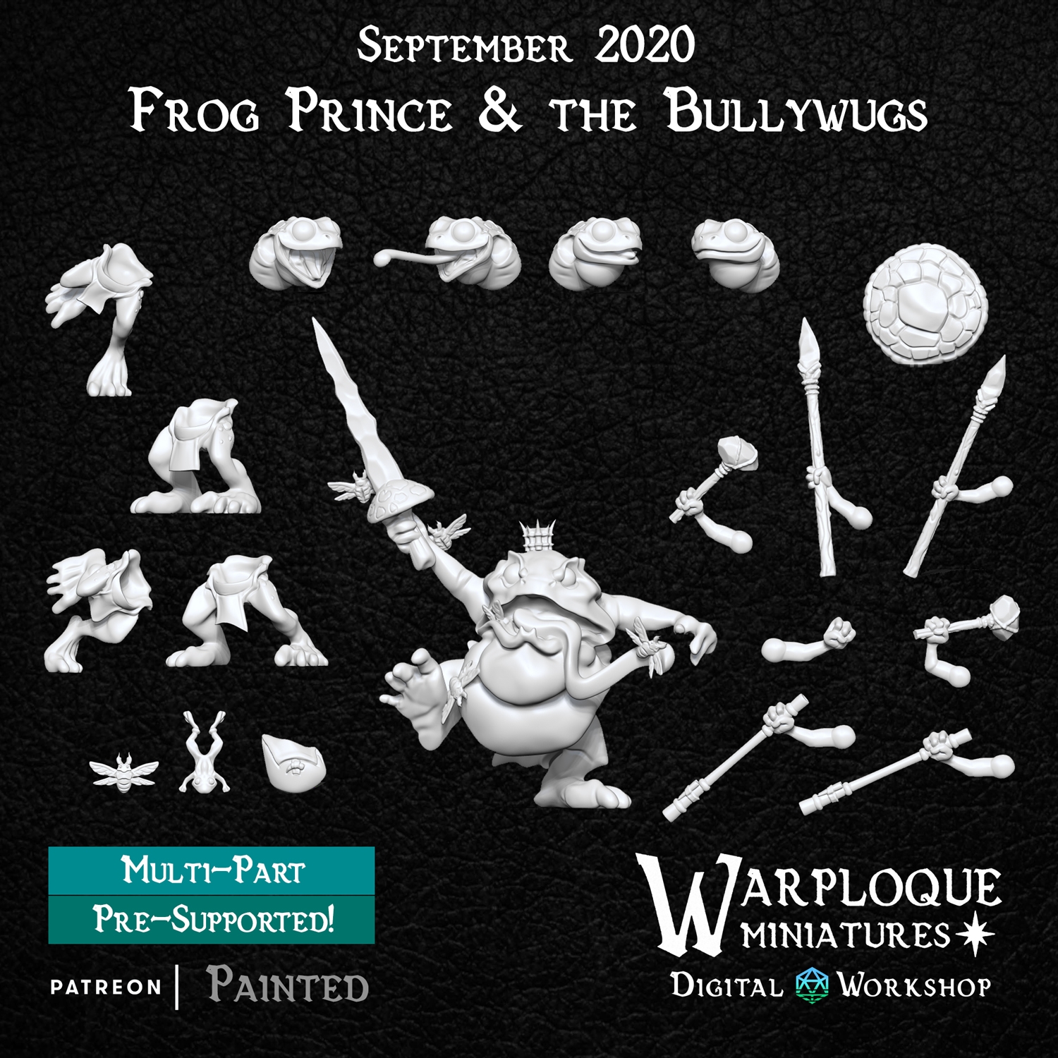 Warp Miniatures - Frog Prince and the Bullywugs - September 2020