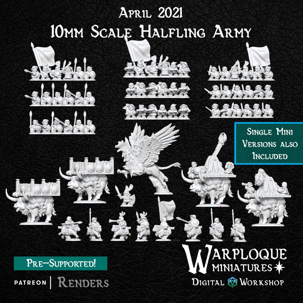 Warp Miniatures - Halfling Army 10mm Scale - April 2021
