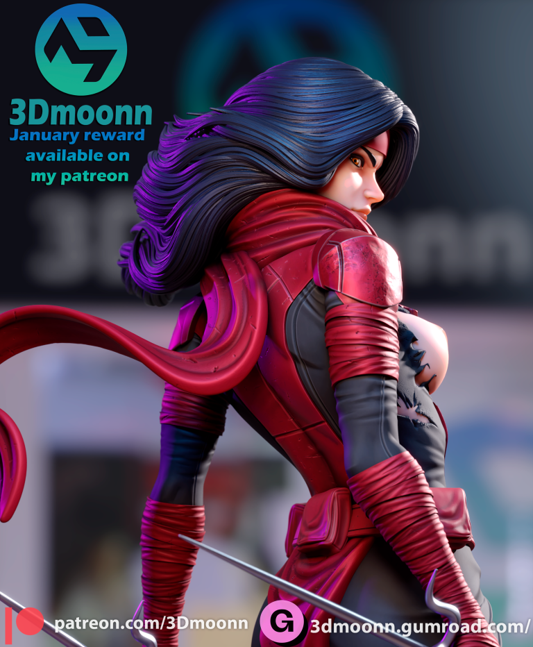 3DMoonn - Elektra + Bust + NSFW - January 2024