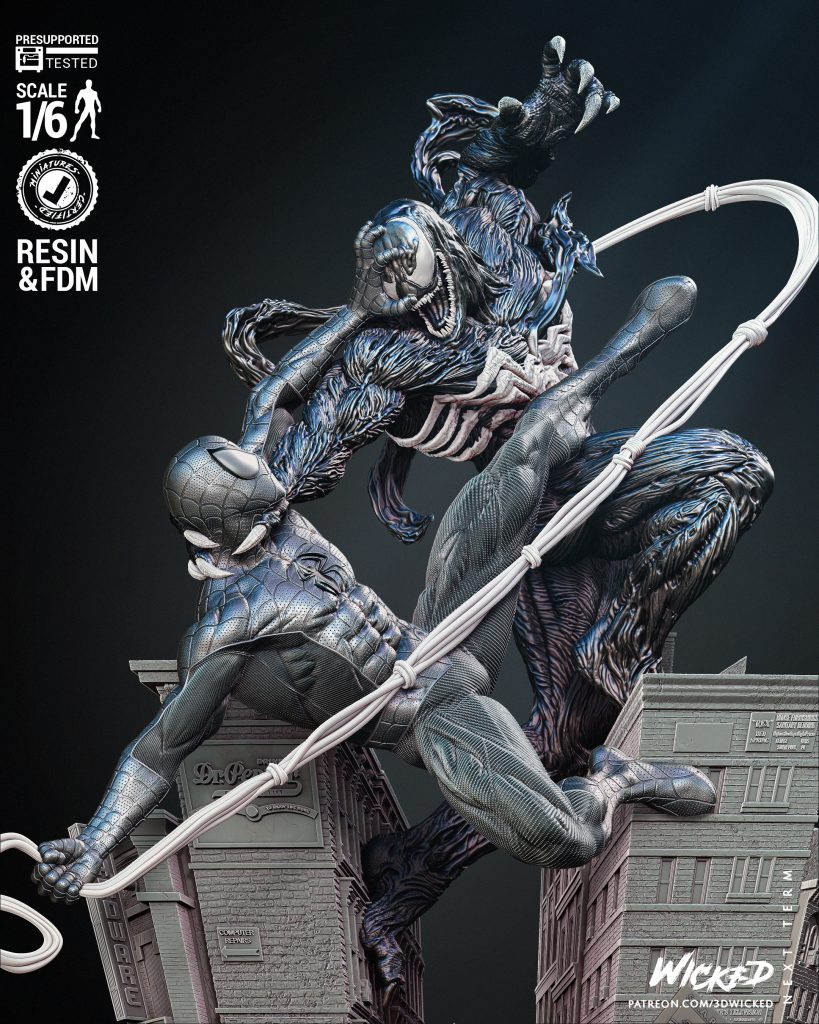WICKED - Spiderman Vs Venom Diorama V1 - May 2024