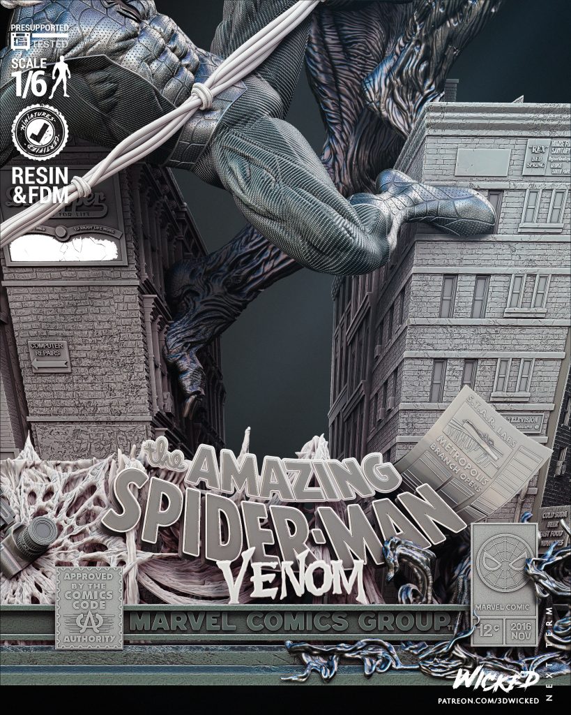 WICKED - Spiderman Vs Venom Diorama V1 - May 2024