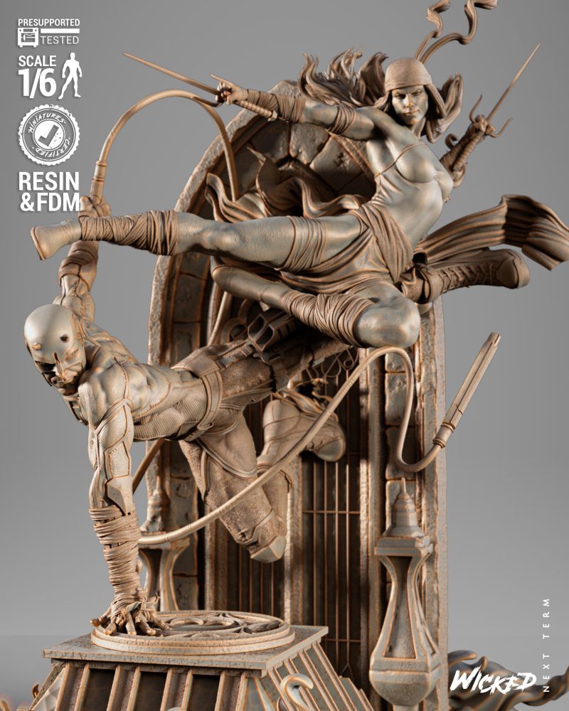 WICKED - Daredevil & Electra Diorama - December 2024