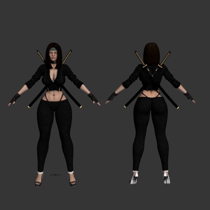 NuskulArt - Barbara Zombie Killer - Rigged Chracter