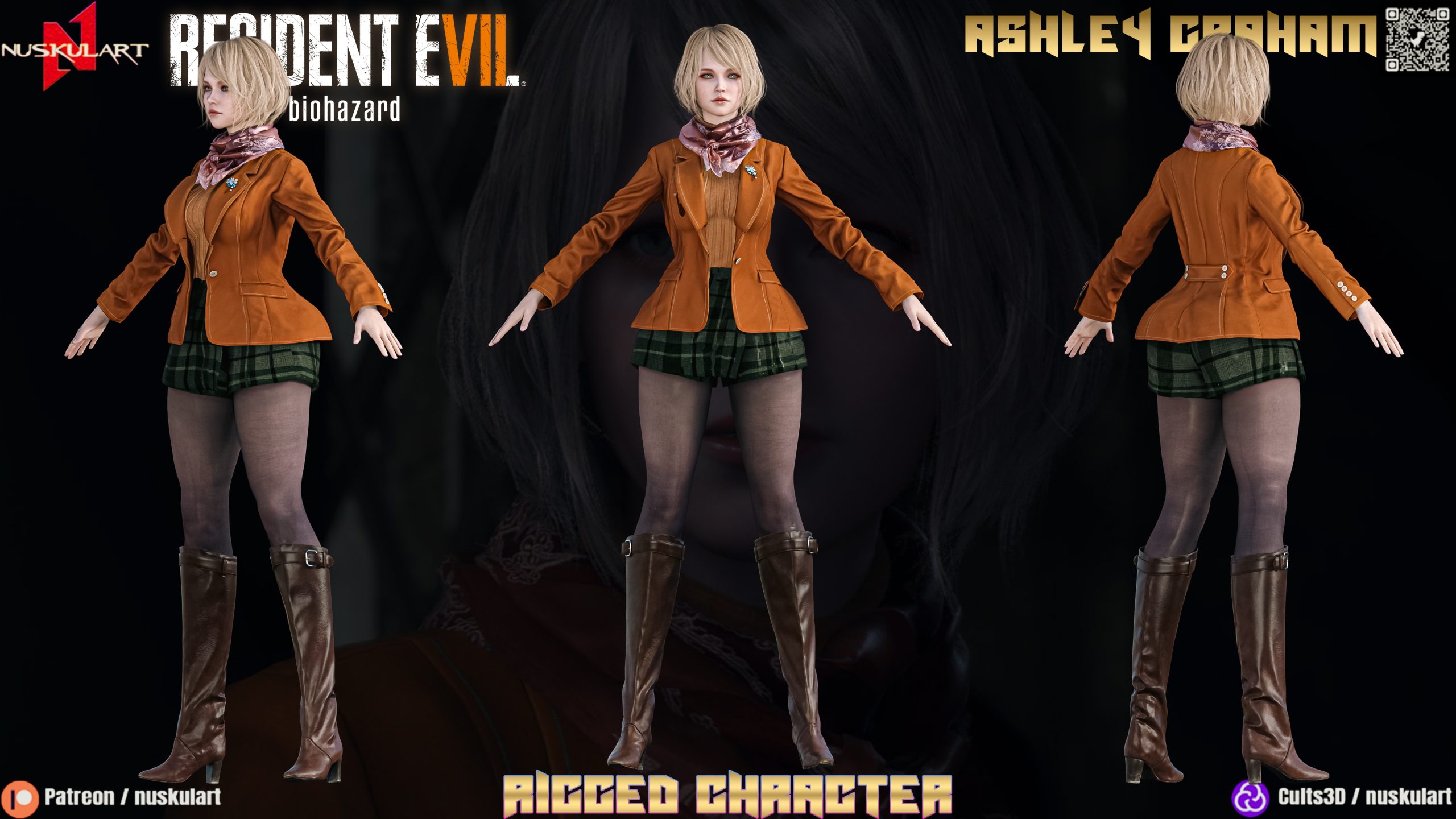 Ashley Graham Rigged 3D модель и STL-фигурка от NuskulArt — Resident ...