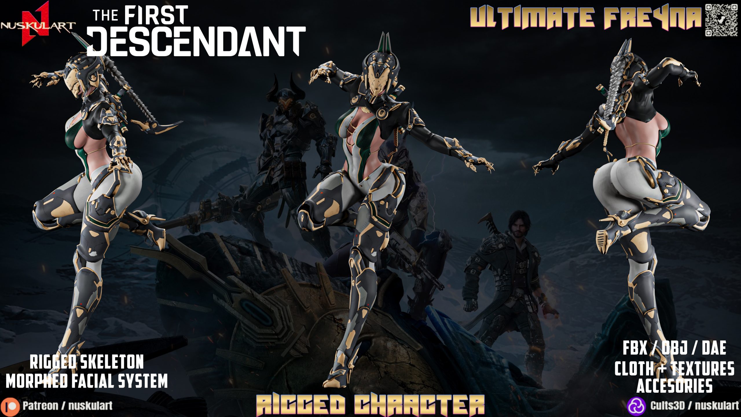 NuskulArt - Ultimate Freyna - The First Descendant - Rigged Chracter