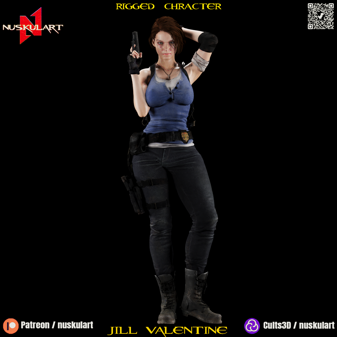 NuskulArt - Jill Valentine - Resident Evil - Rigged Chracter