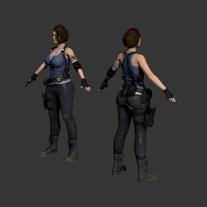 NuskulArt - Jill Valentine - Resident Evil - Rigged Chracter
