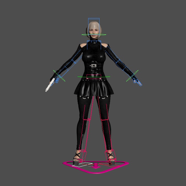 NuskulArt - Gun Master Milla - Rigged Felmale 3D Chracter