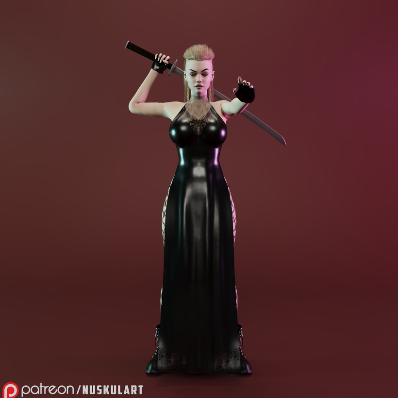 NuskulArt - Punk Jill - Rigged Female Chracter Fbx , Onj , Dae Formats ...