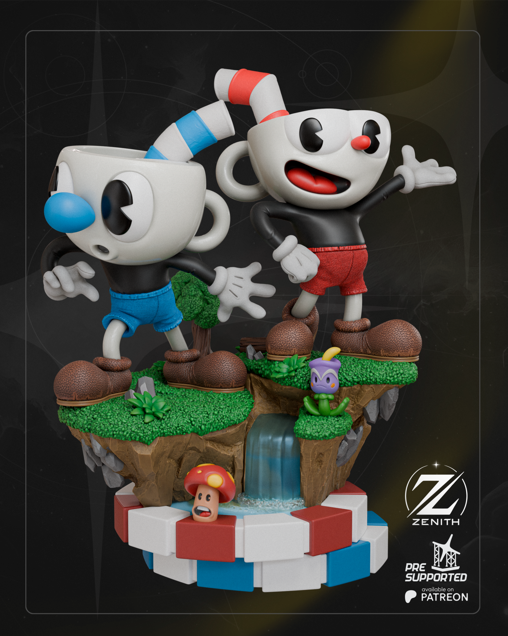 Cuphead Mugman STL 25 см | Colorful Chaos Vintage 1930s | Zenith ...