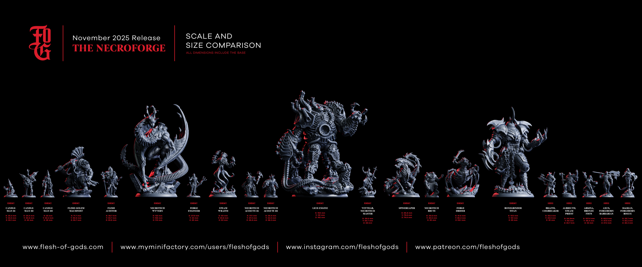 Necroforge STL миниатюры и RPG фан-арт grimdark от Flesh of Gods ...