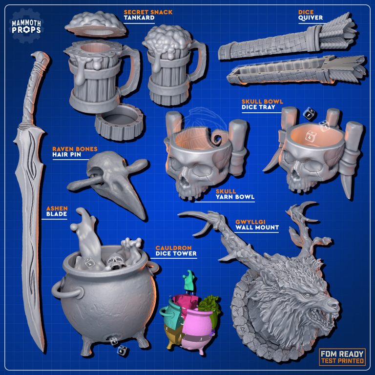 Mammoth Props – November 2025 – FDM STL Props – Dice Towers