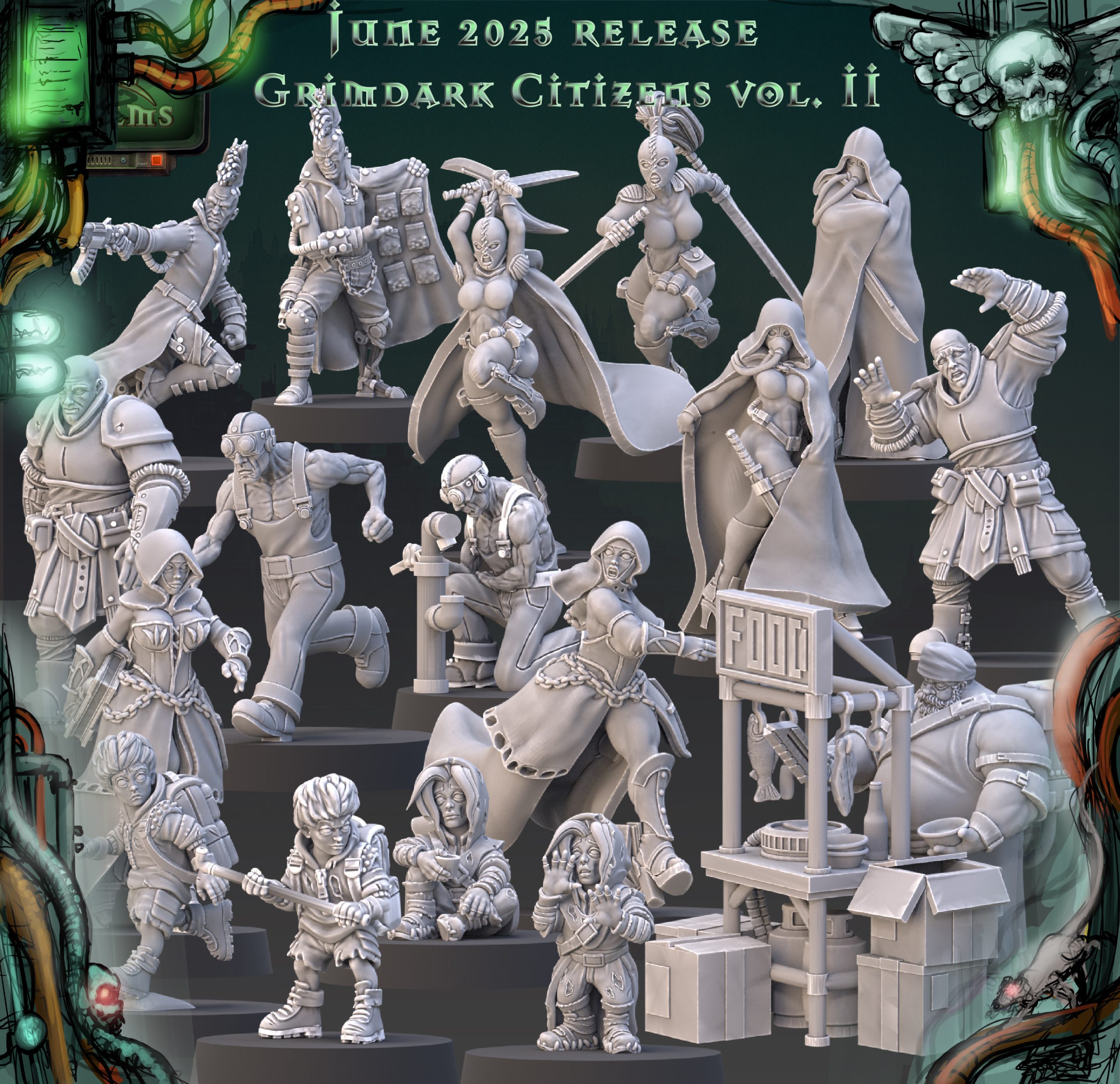 Across the Realms – Grimdark Citizens Vol. II STL (June 2025) | 32 мм ...
