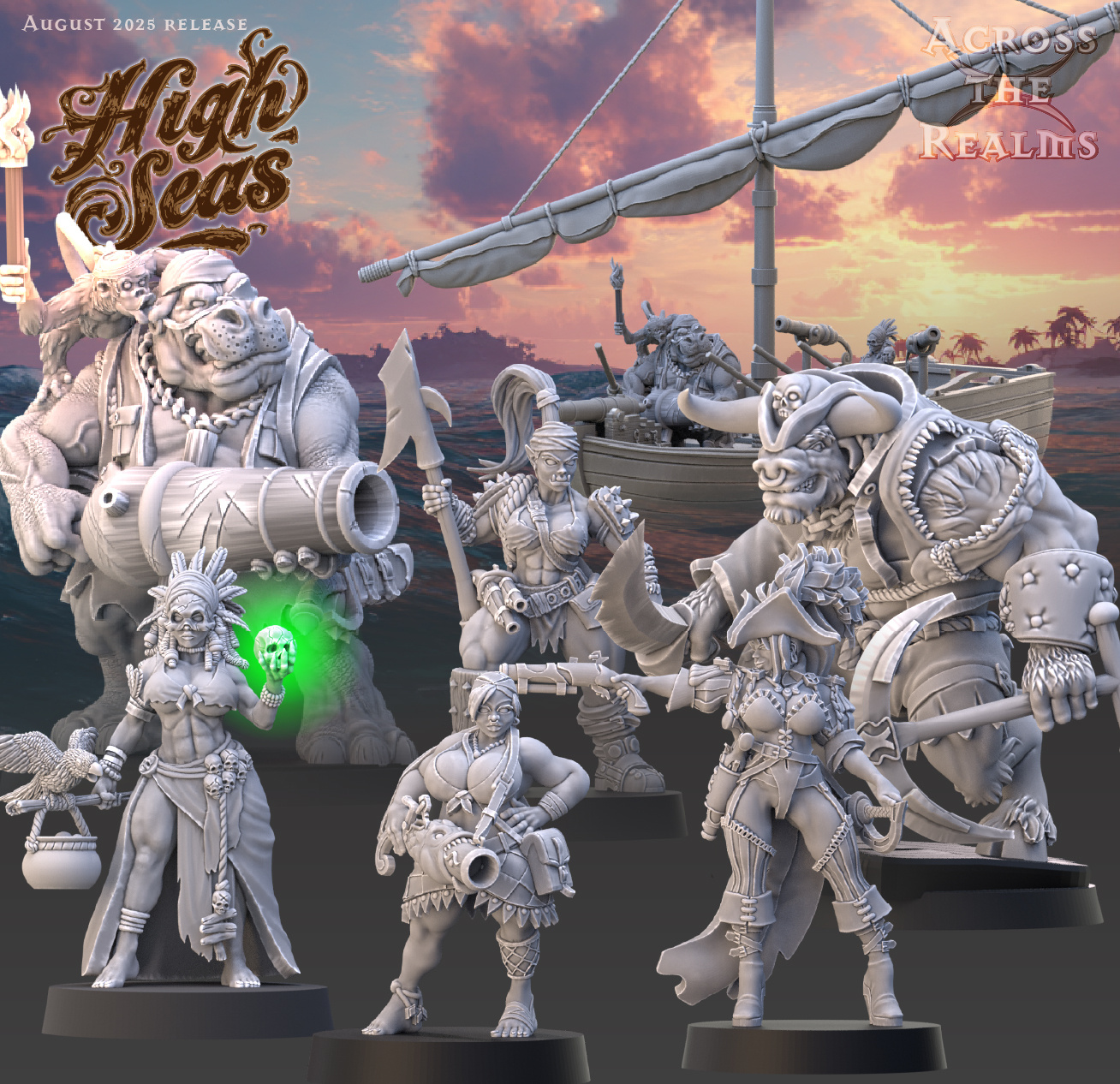 Across the Realms – High Seas STL (August 2025) | 32 мм Grimdark Pirate ...