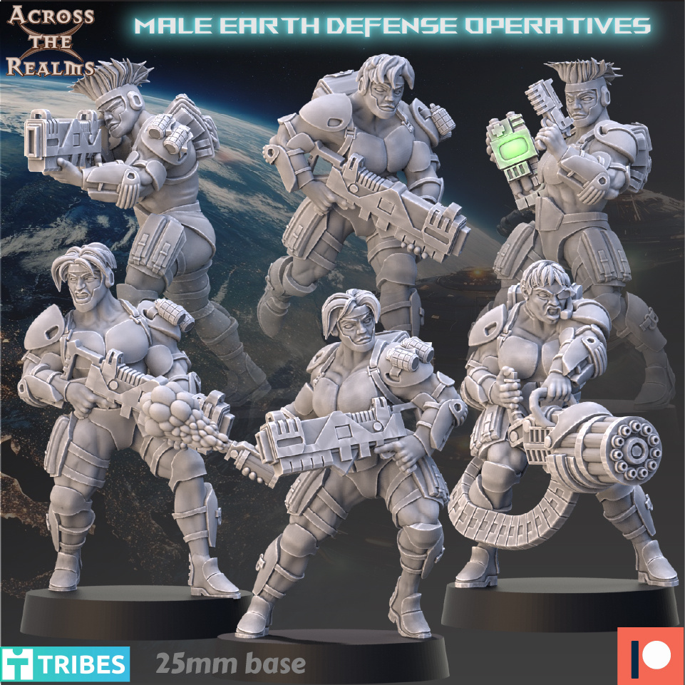 Across the Realms – Earth Defense STL (September 2025) | 32 мм Sci‑Fi ...
