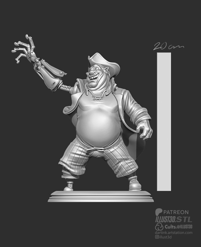 John Silver STL 200 мм | Treasure Planet киборг-пират | Illust3d ...