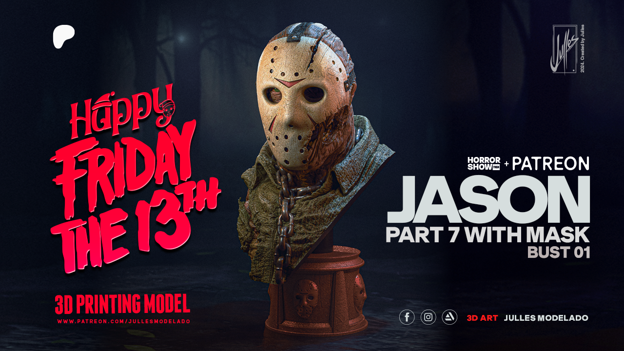 Julles Modelado – Jason Part 7 with Mask Bust STL | 8.1" (207 мм ...