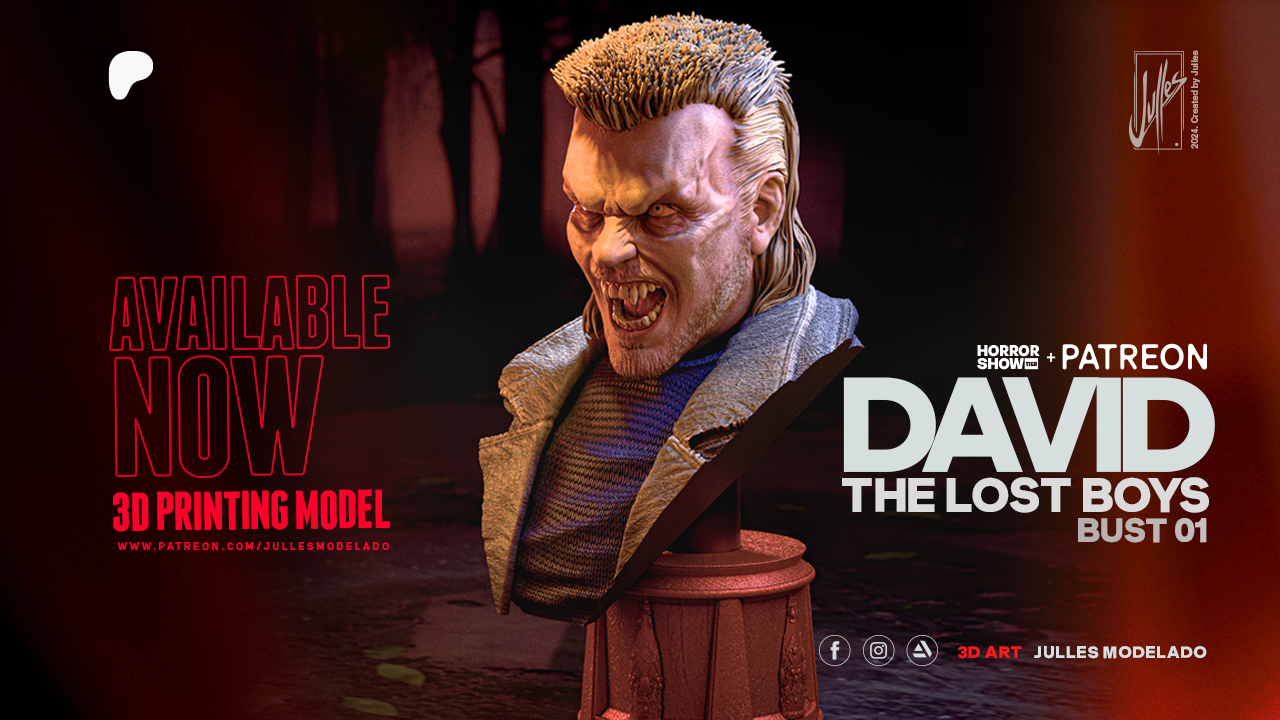 Julles Modelado – David The Lost Boys Bust01 STL | 8" Vampire Horror ...